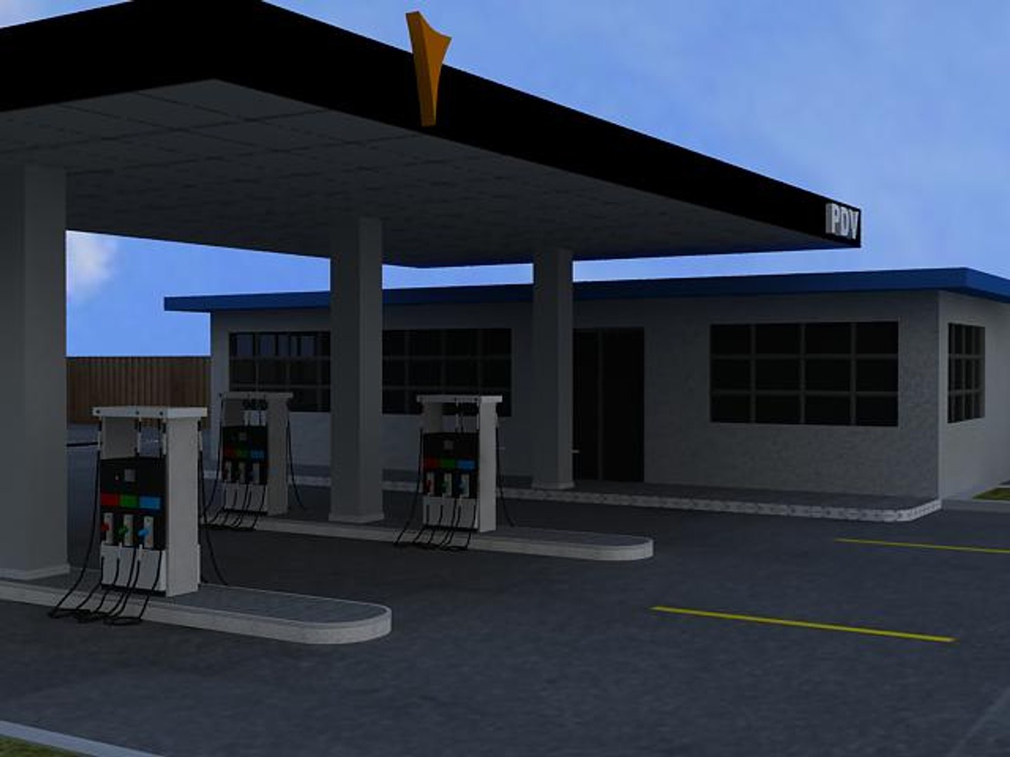 3ds max gas station