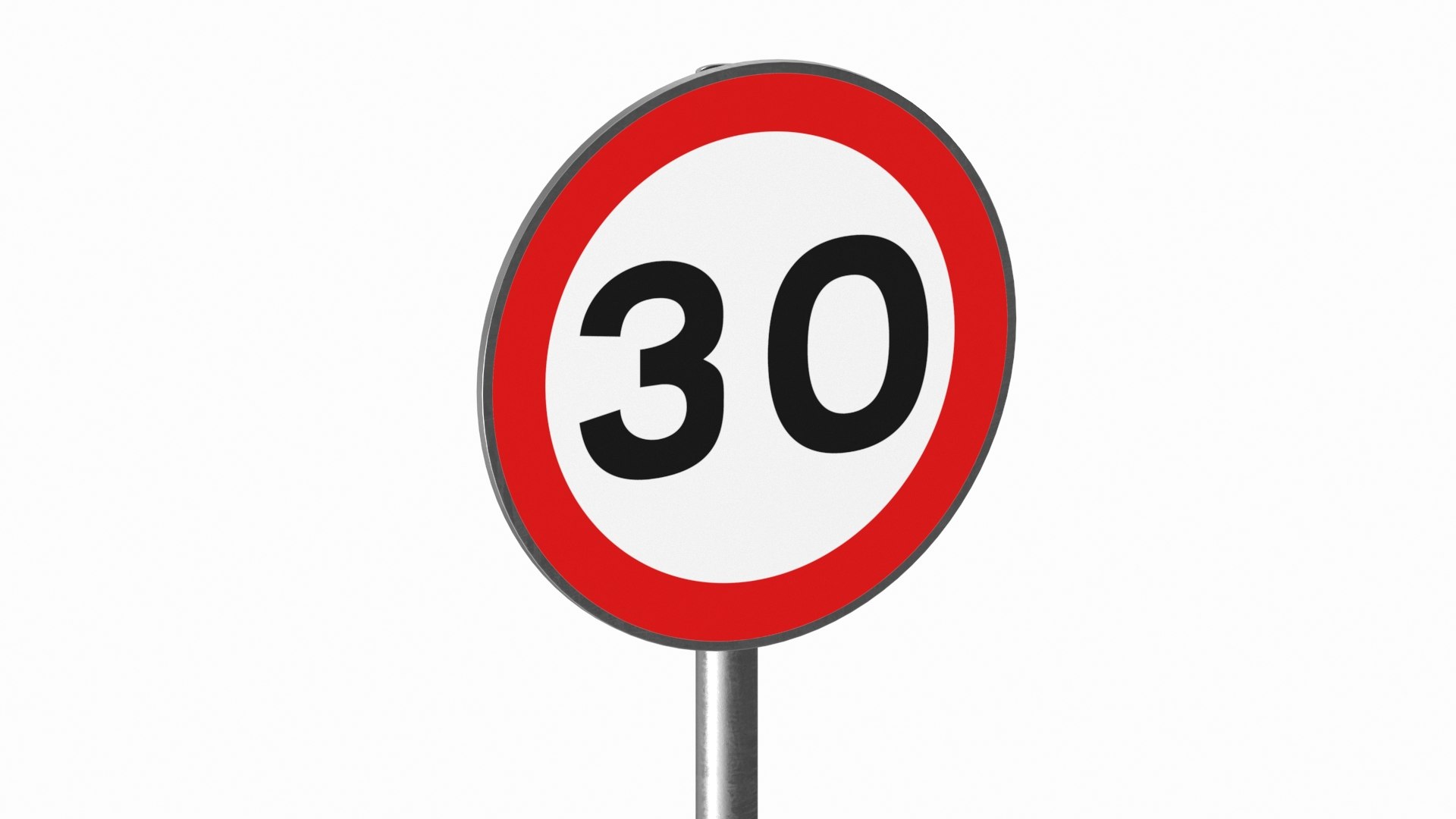 Road Sign Maximum Speed 30 Model - TurboSquid 2211856