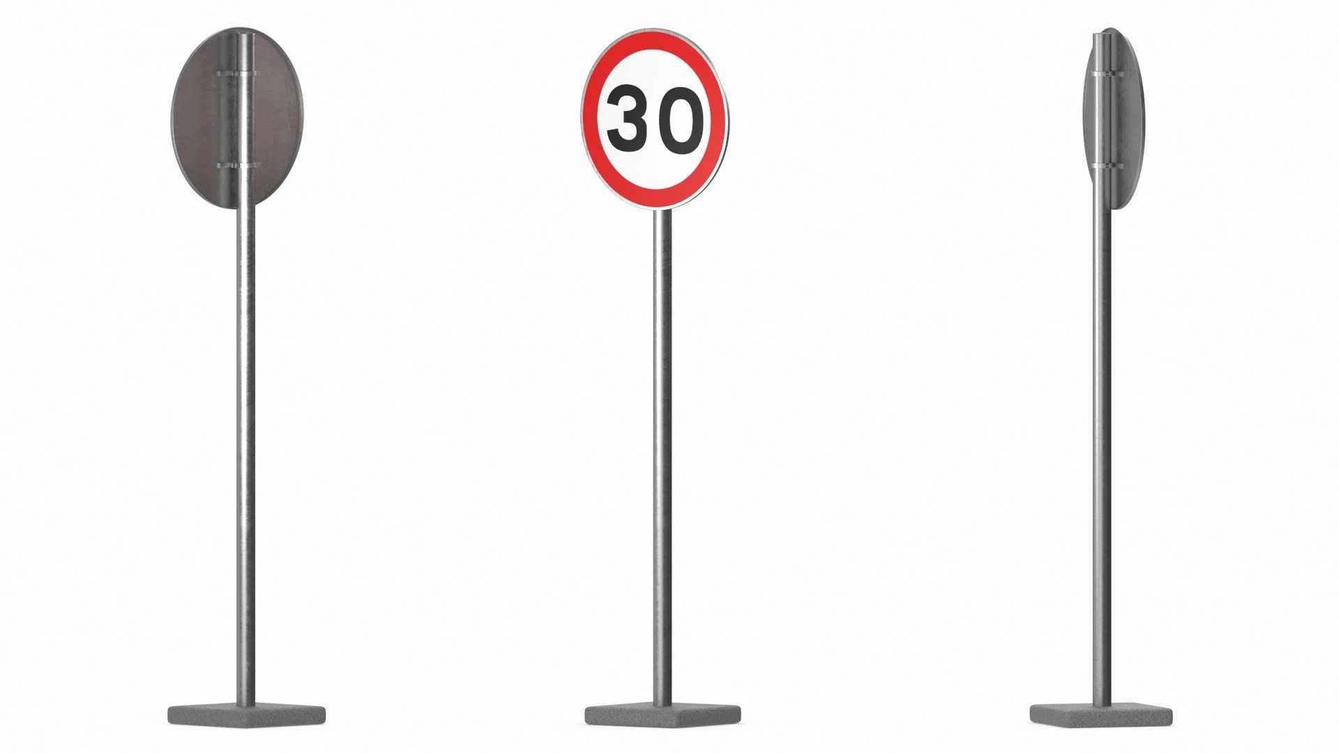Road Sign Maximum Speed 30 Model - TurboSquid 2211856