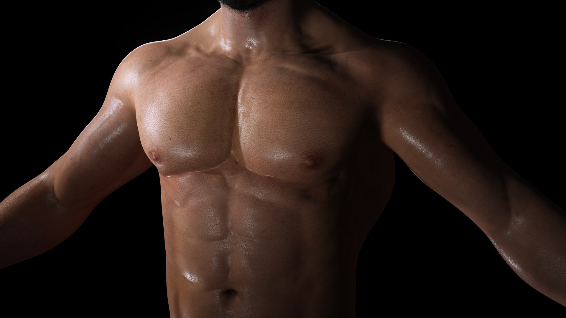 RIck Realistic Male Bodybuilder Character PBR Rigged 3D Model ...