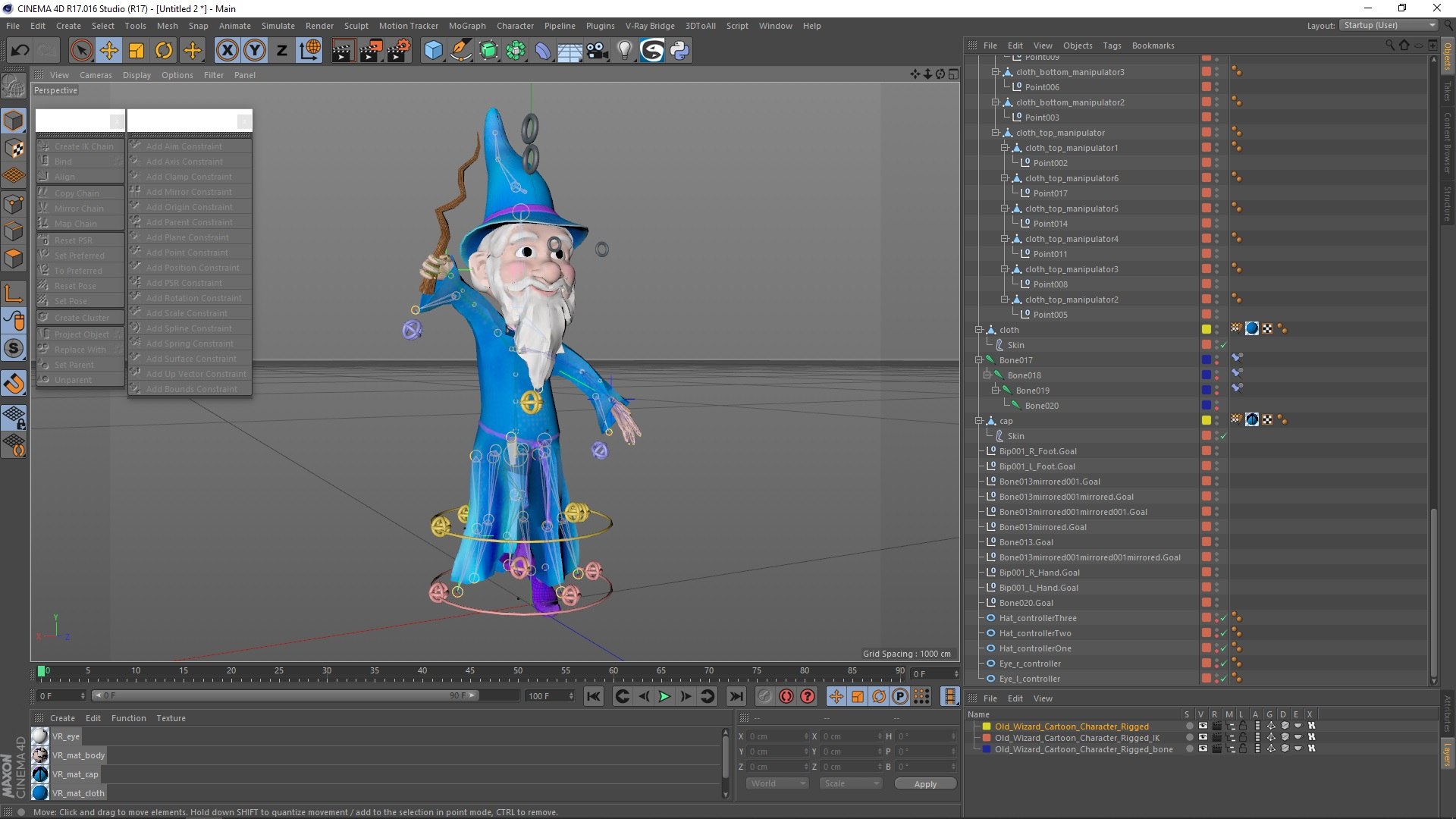 Old Wizard Cartoon Character Rigged For Cinema 4D 3D Model - TurboSquid 2243169