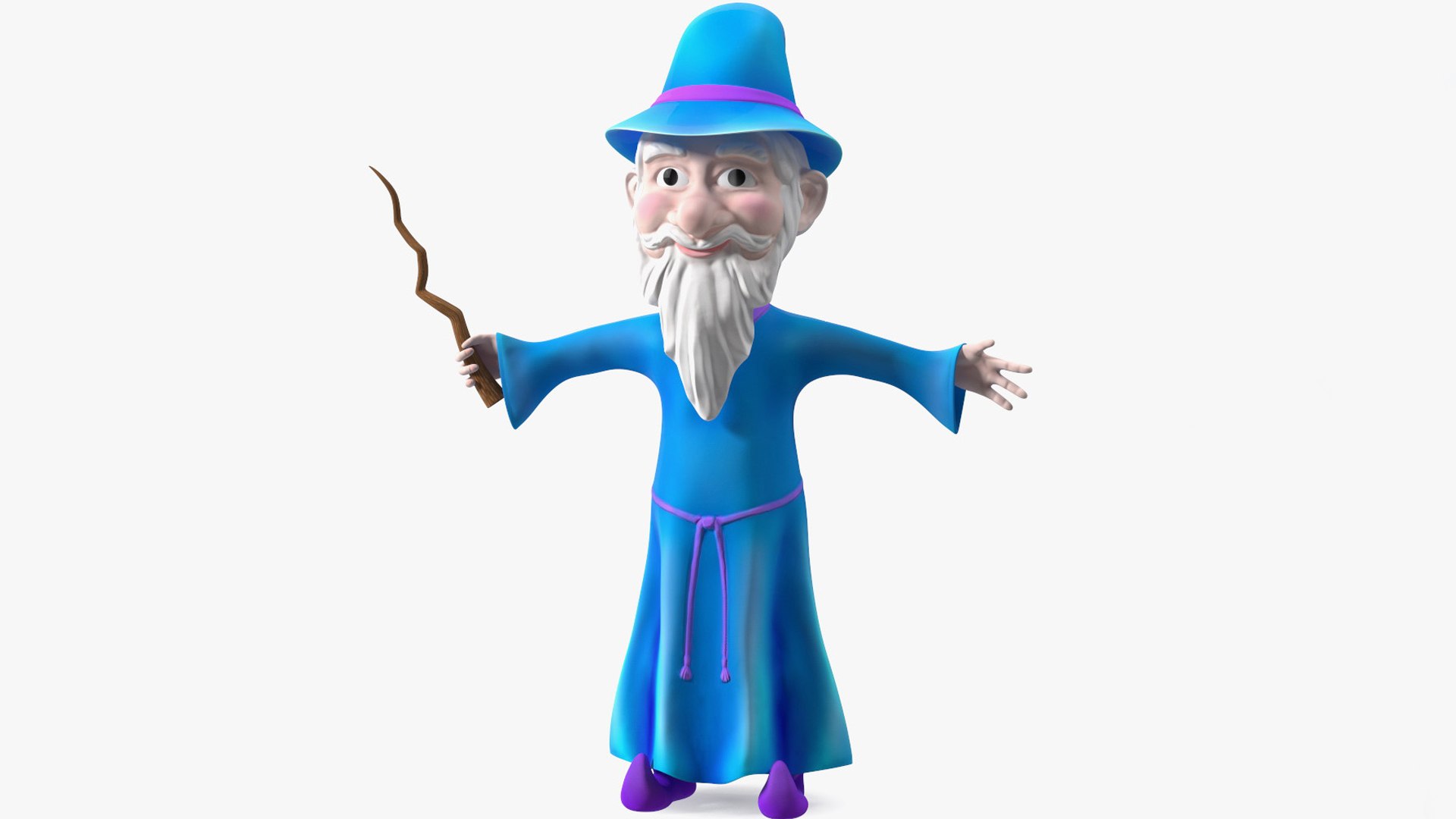 Old Wizard Cartoon Character Rigged For Cinema 4D 3D Model - TurboSquid ...