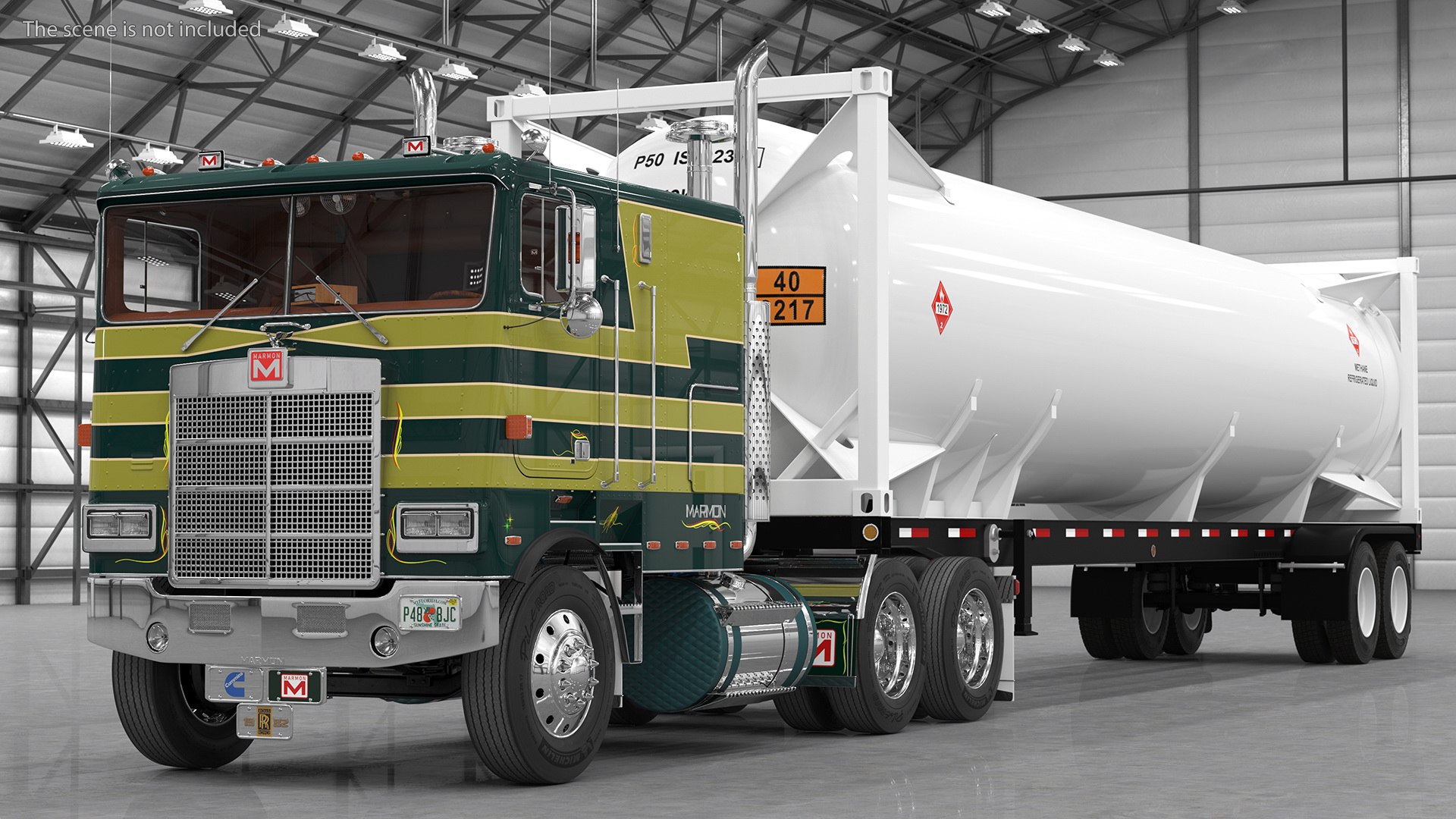 Marmon Truck with LNG Semi Trailer Gas Tank Rigged 3D model ...