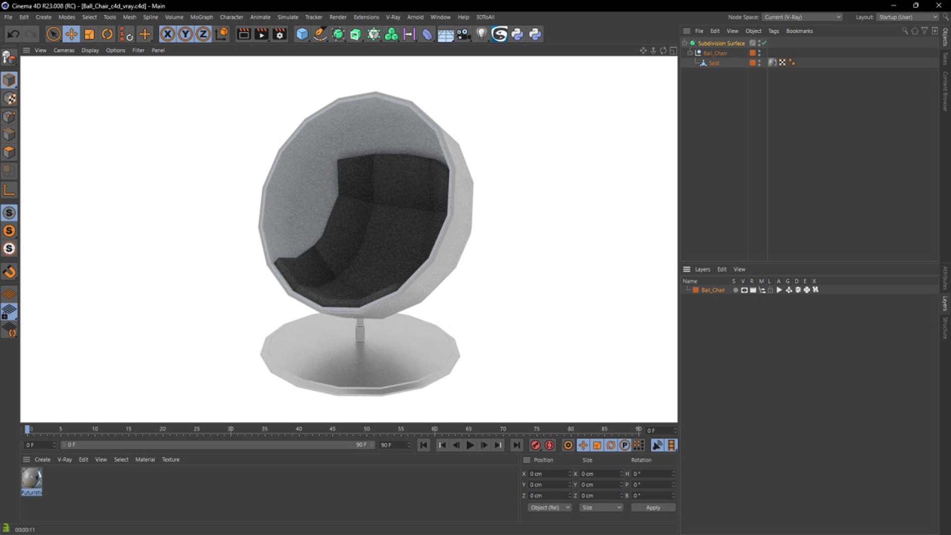 3D Model Ball Chair - TurboSquid 2320982