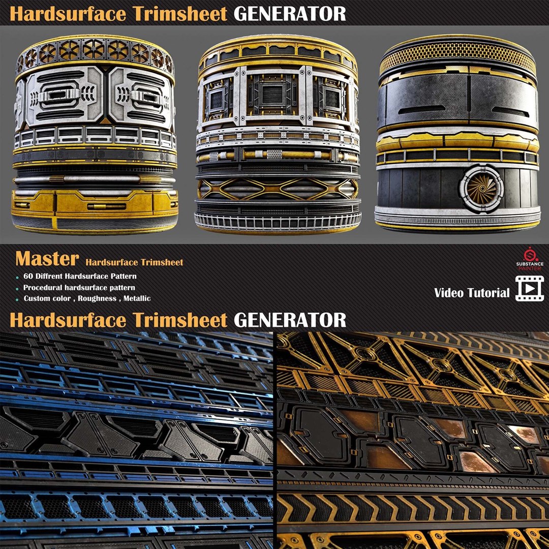3D Hardsurface Trimsheet GENERATOR - TurboSquid 2260913