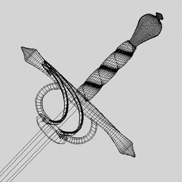 3D Cinema 4D rapier sword blade