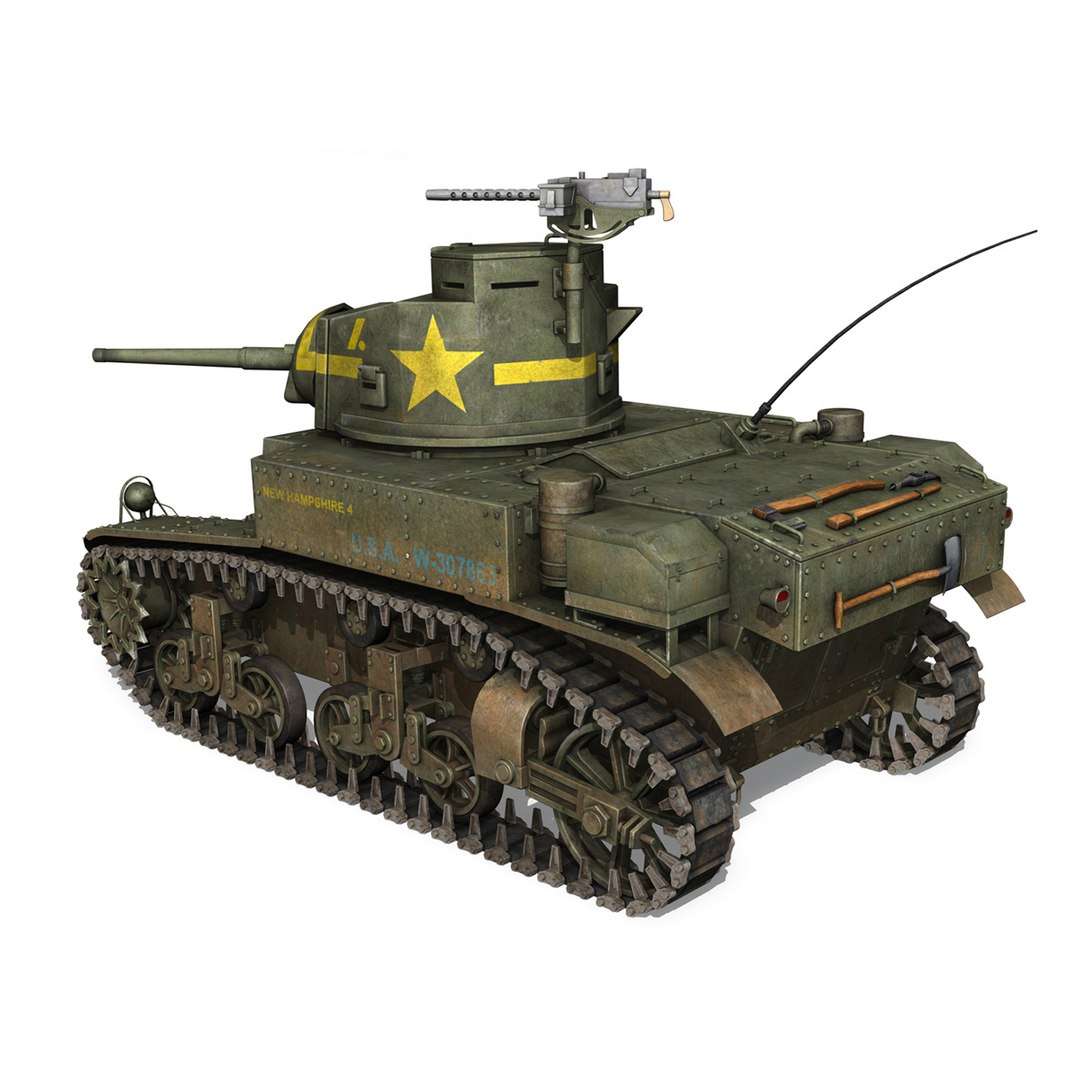 3D M3 Light Tank Stuart - TurboSquid 1202990