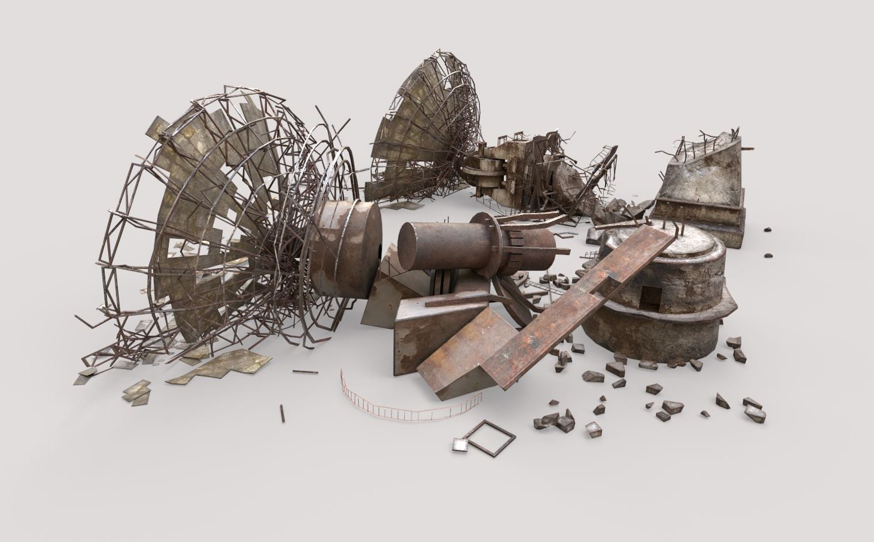 Destroyed Radars-Satellite Dishes 3D - TurboSquid 1843202