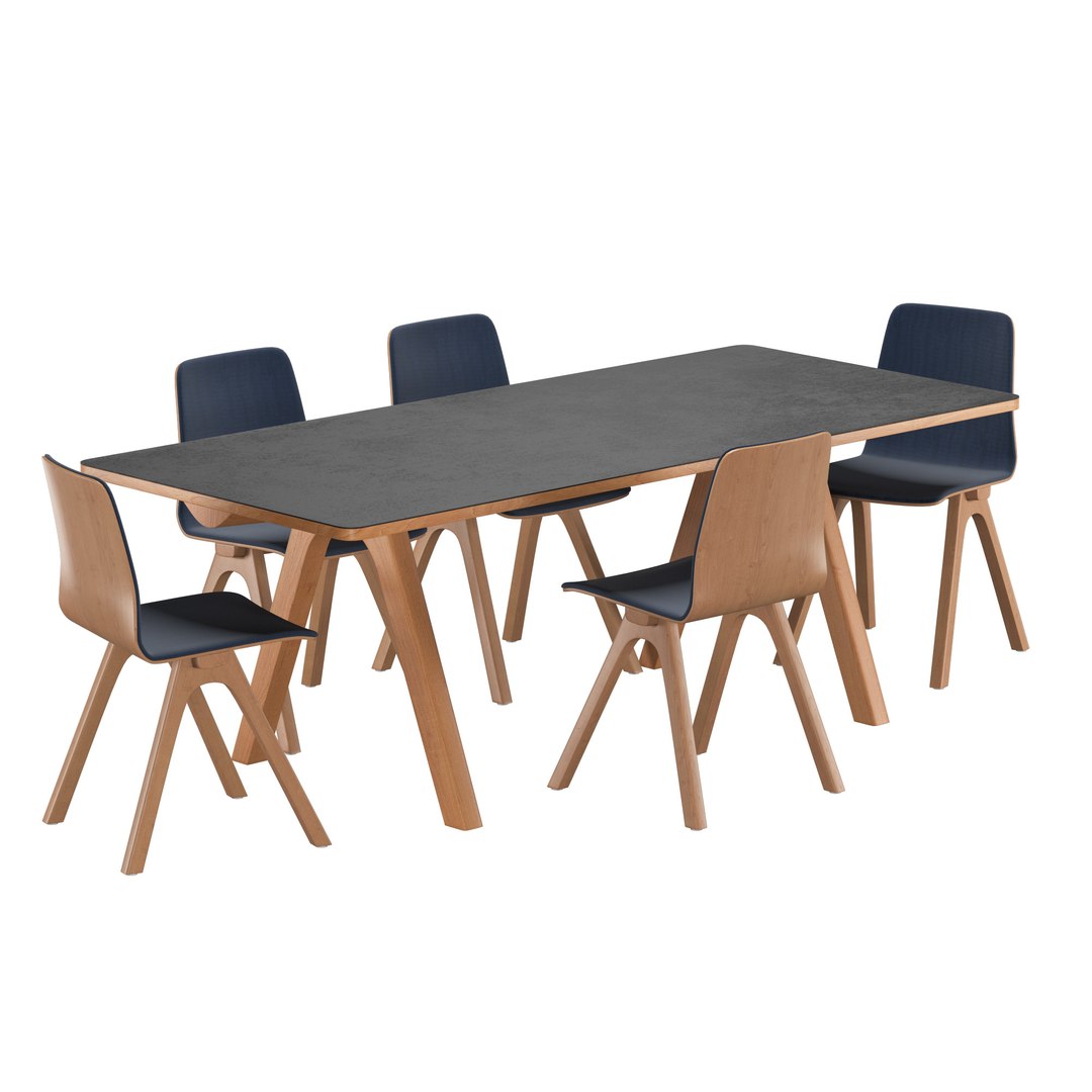 3D Chevron Dining Set Dasras Model - TurboSquid 2367293