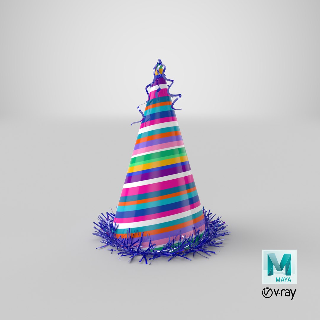 3D Party Hat Rainbow Model - TurboSquid 1416934