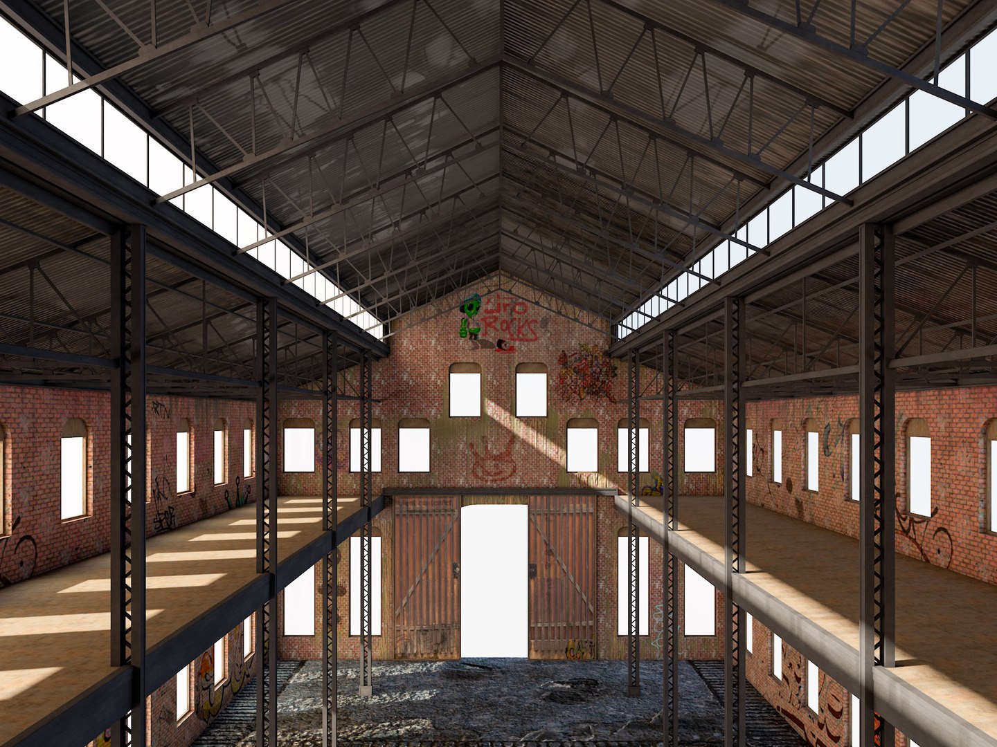 Old Warehouse 5 interior and exterior 3D model - TurboSquid 2120964