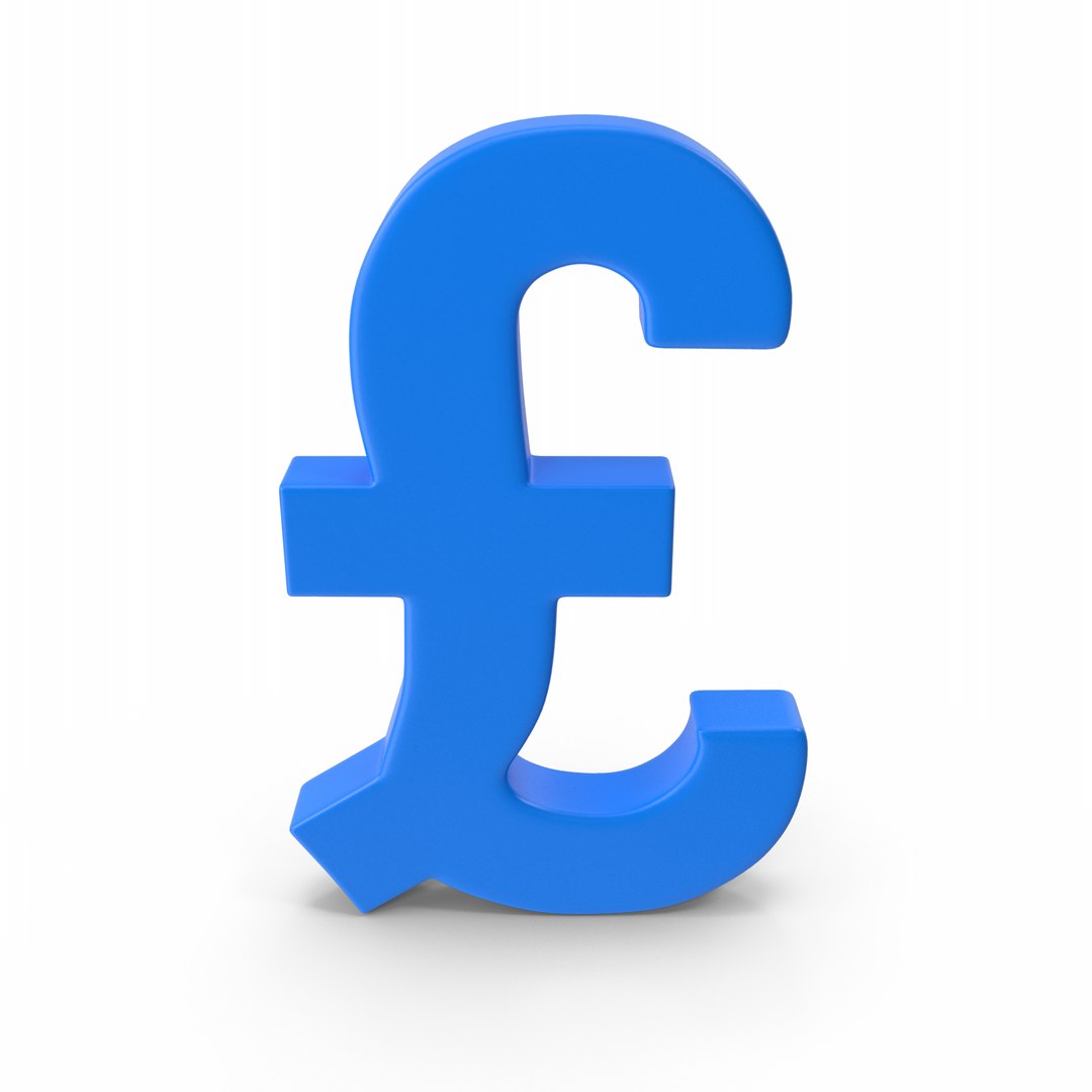 GBP Symbol Blue 3D - TurboSquid 2316608