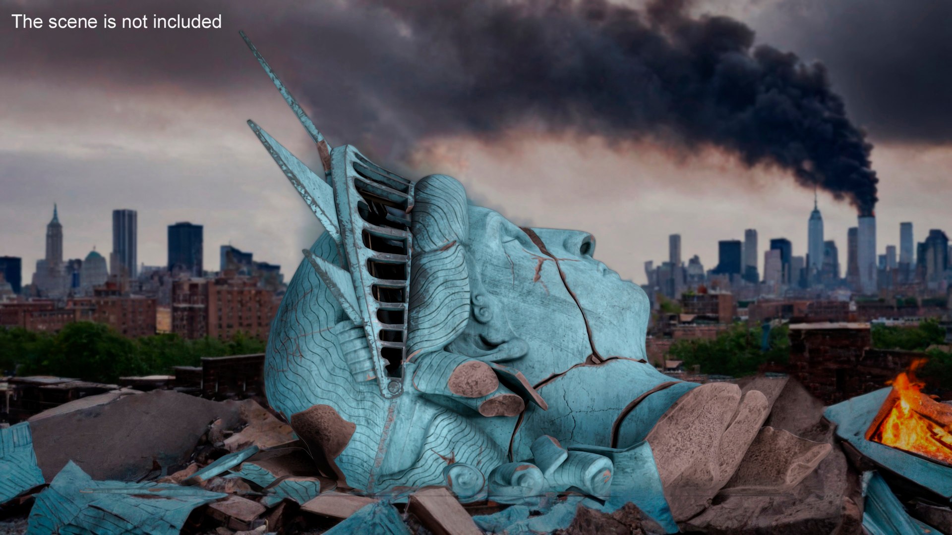 3D Broken Head Of Statue Of Liberty - TurboSquid 2274451