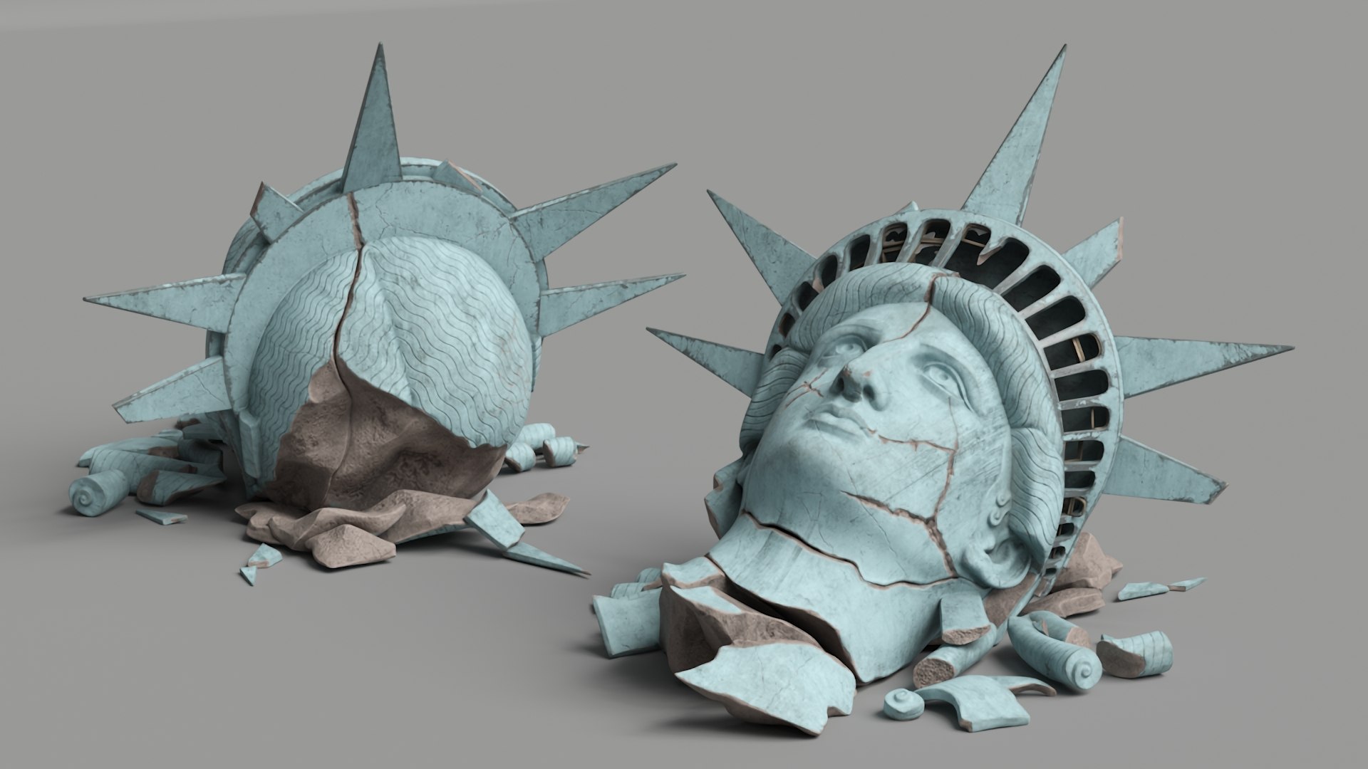 3D Broken Head Of Statue Of Liberty - TurboSquid 2274451