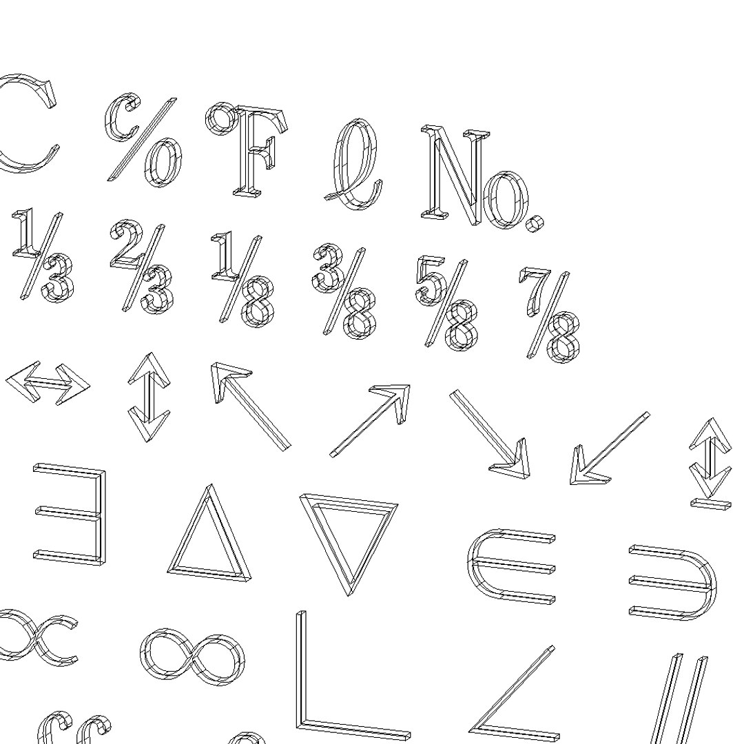 Symbols4 Ms Pmincho Font 3D Model - TurboSquid 1191690