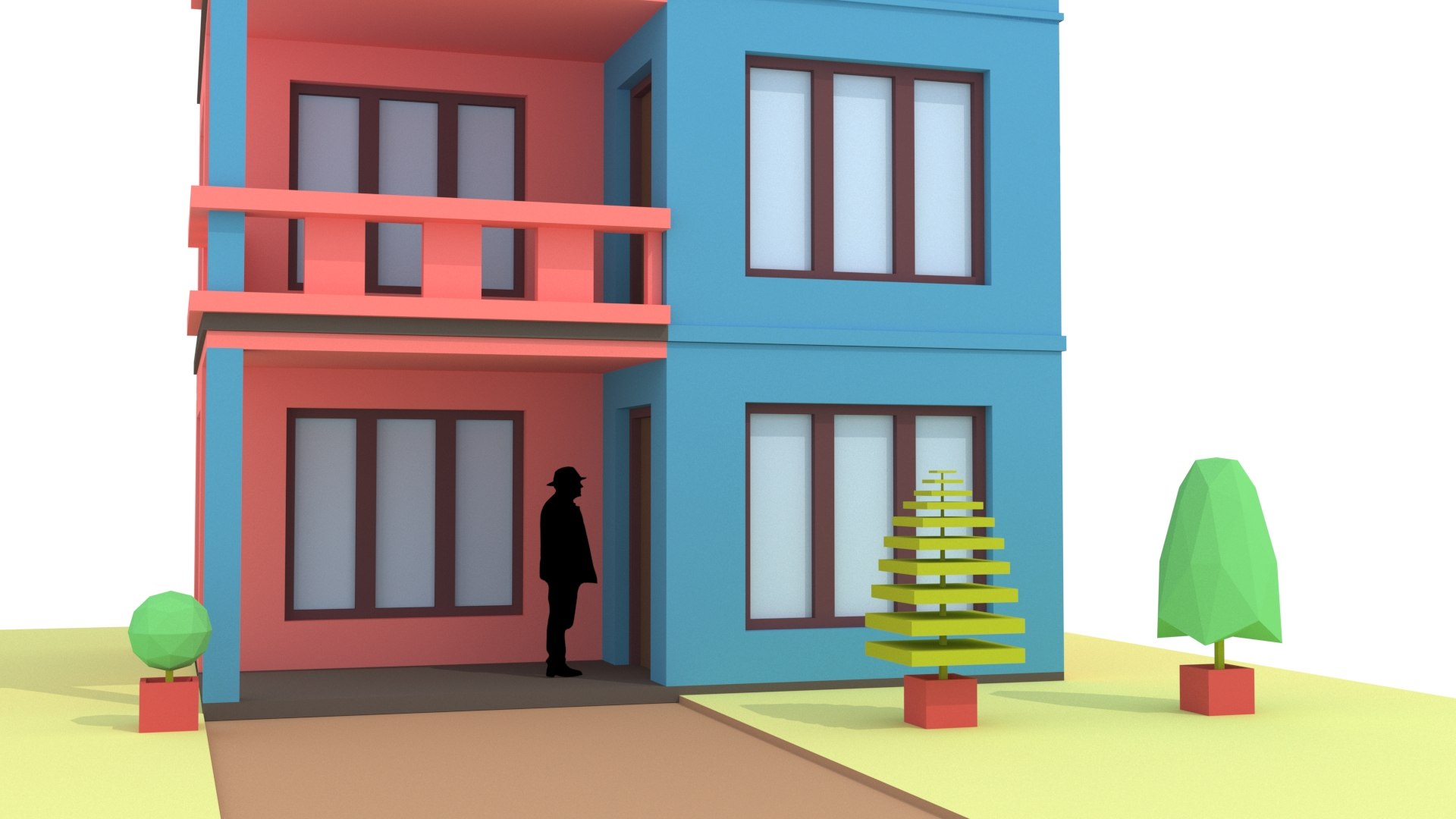 3D Low Poly Modern House 01 Model - TurboSquid 2017229