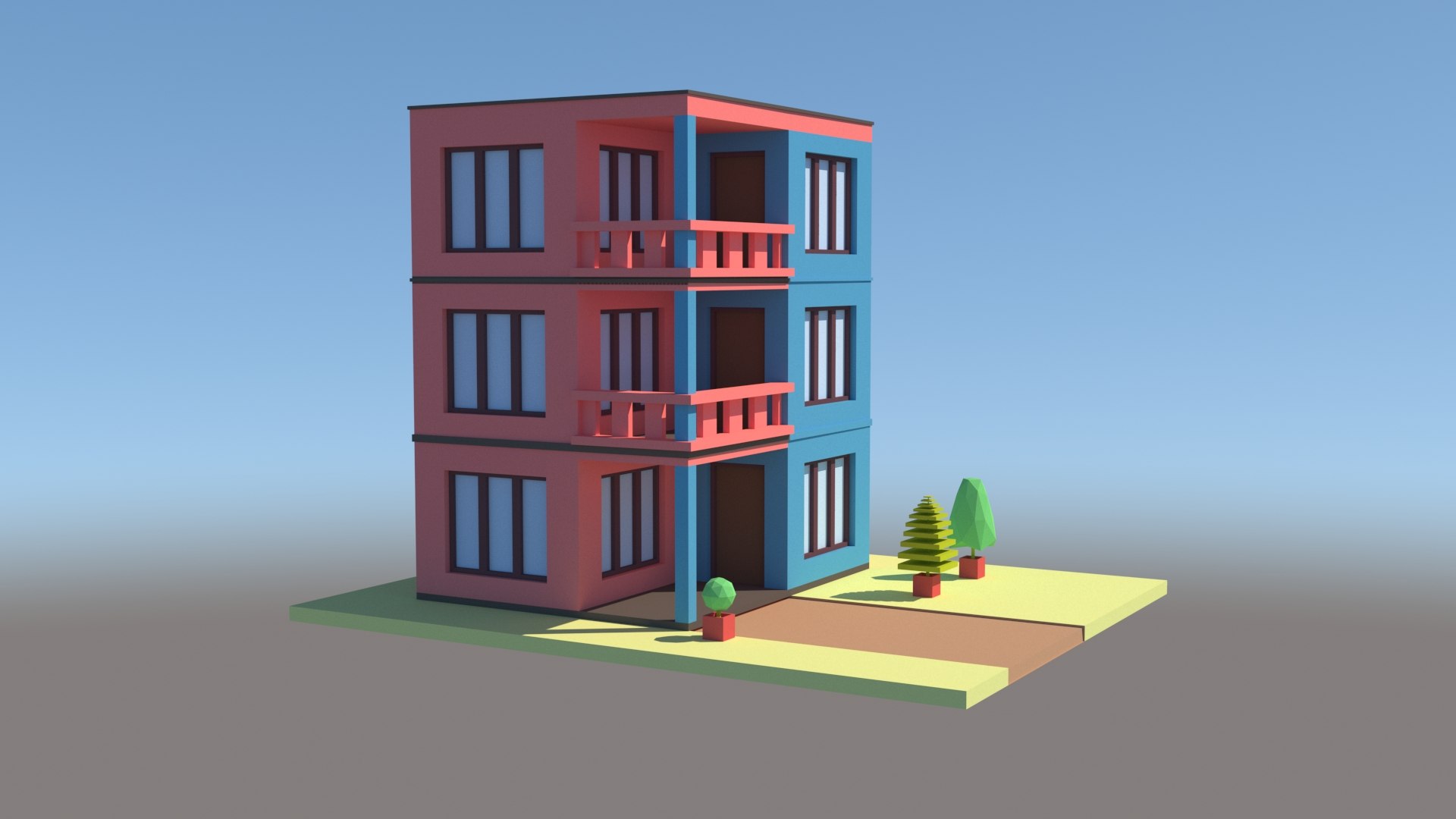 3D Low Poly Modern House 01 Model - TurboSquid 2017229