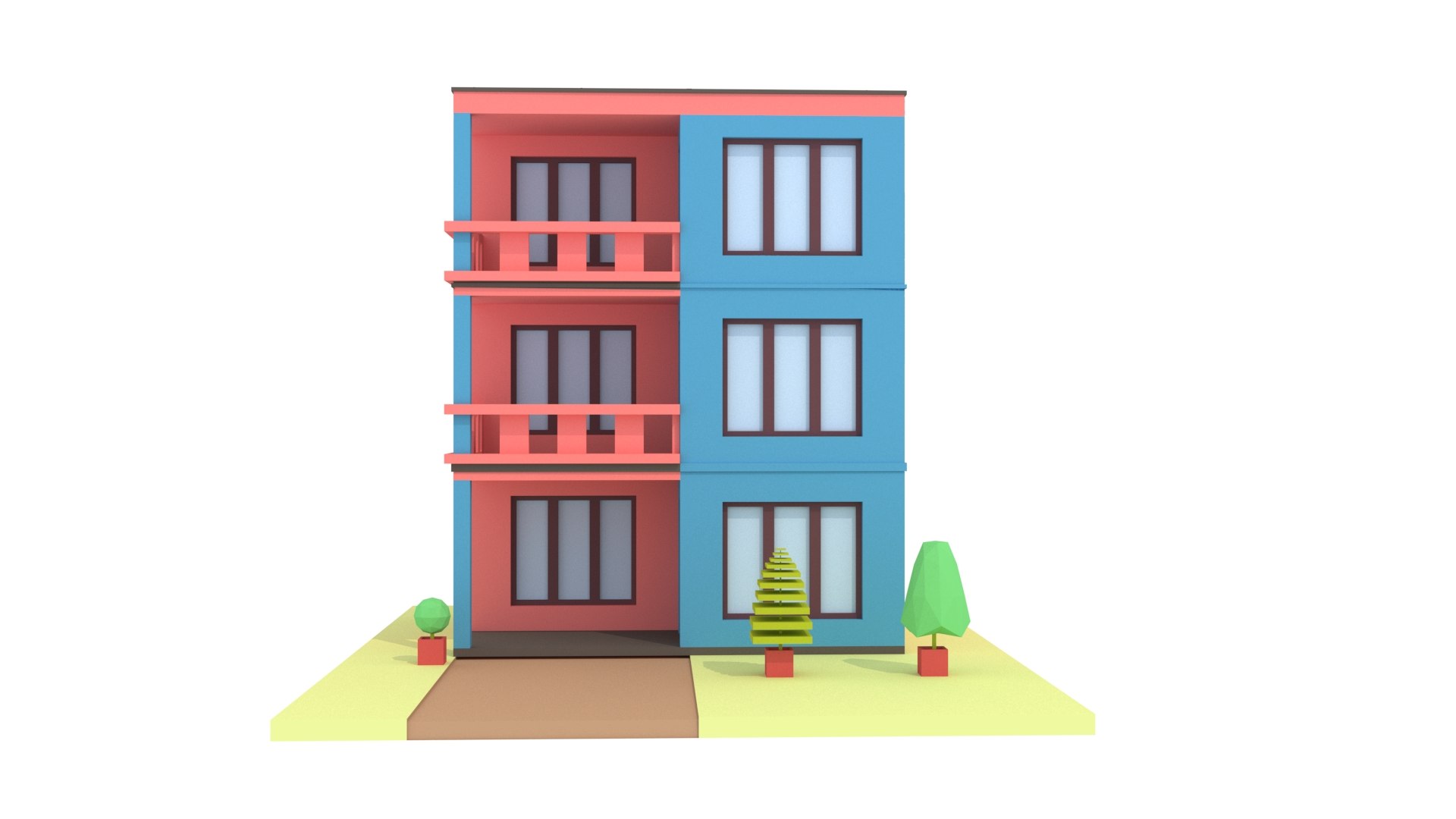 3D Low Poly Modern House 01 Model - TurboSquid 2017229