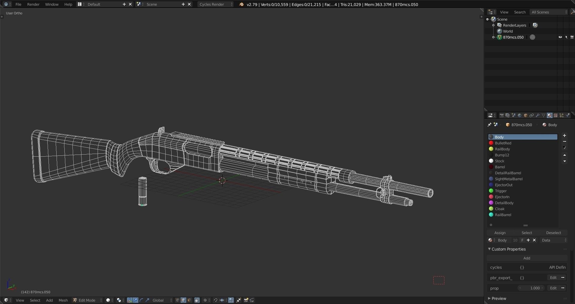 Remington 870 Model - TurboSquid 1302345