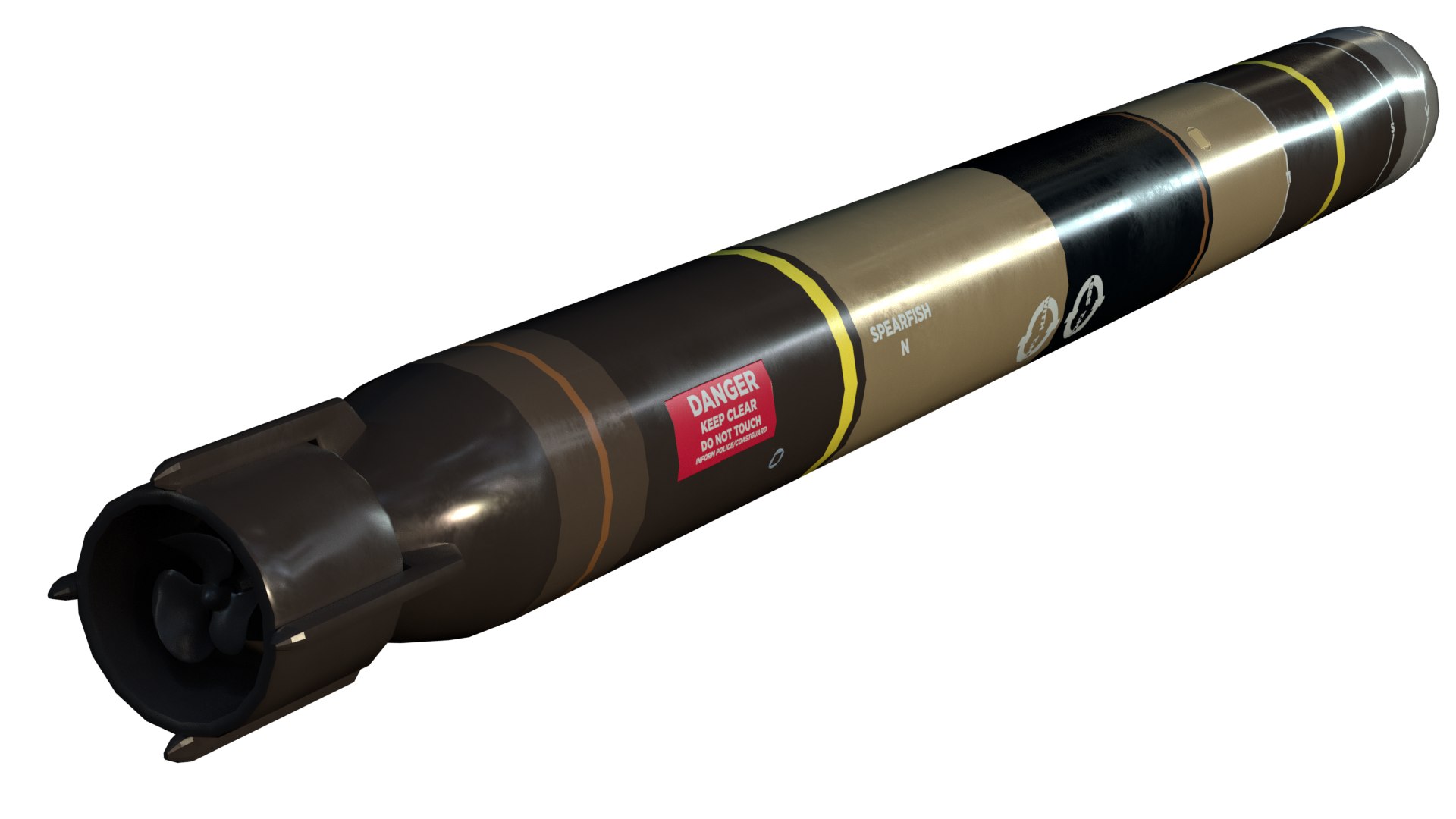 Spearfish torpedo model - TurboSquid 2152869