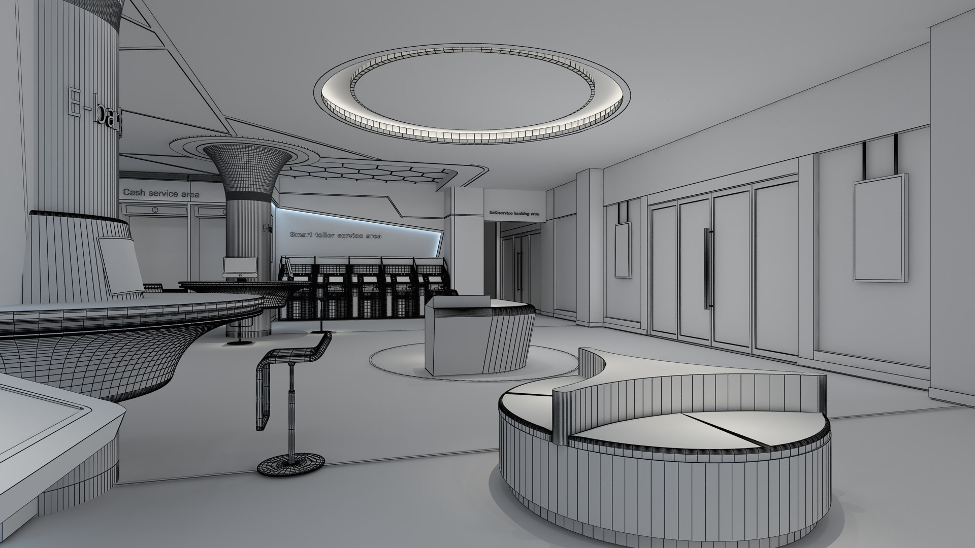 3D Model Bank Lobby 04 - TurboSquid 2111102