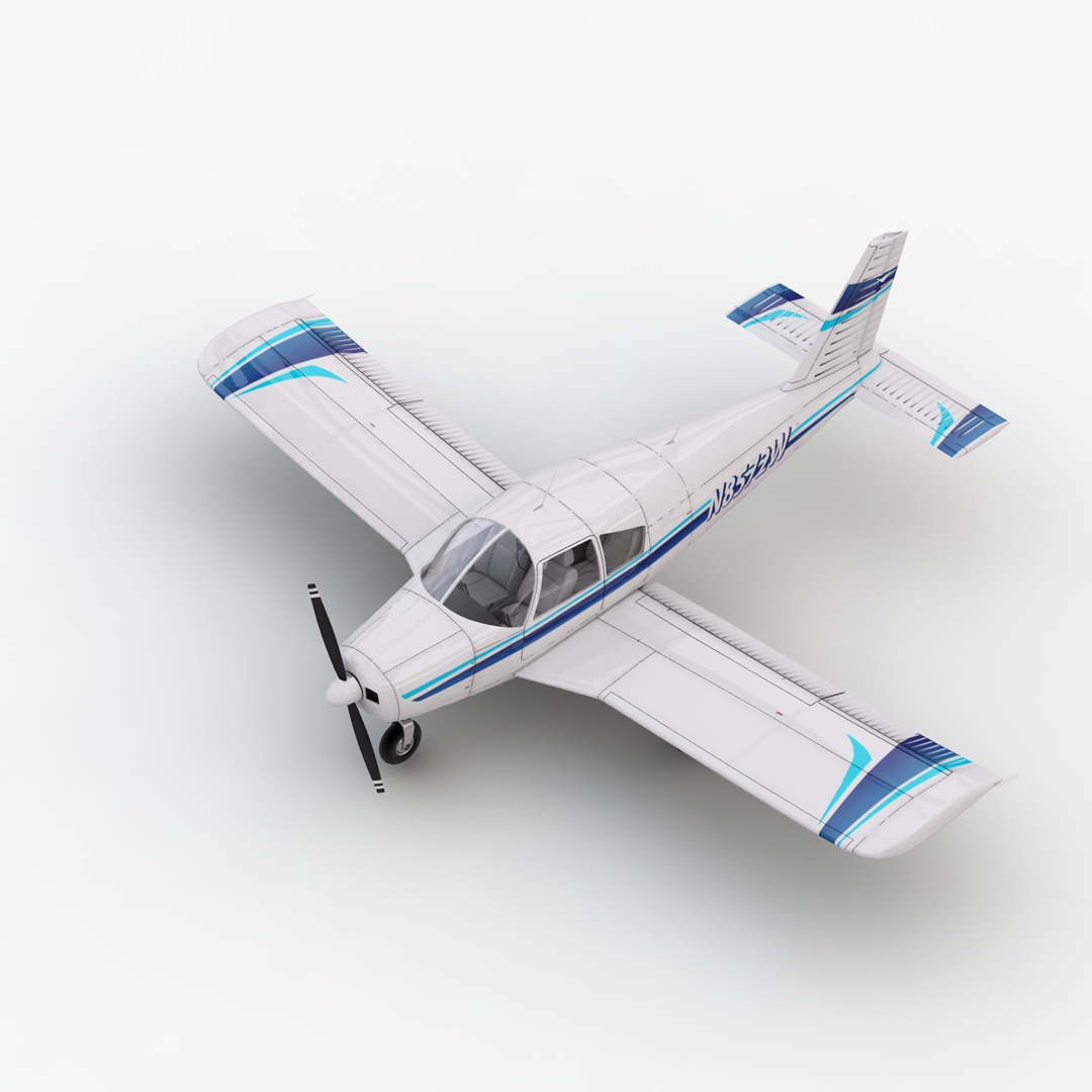 piper cherokee pa-28 plane 3d model