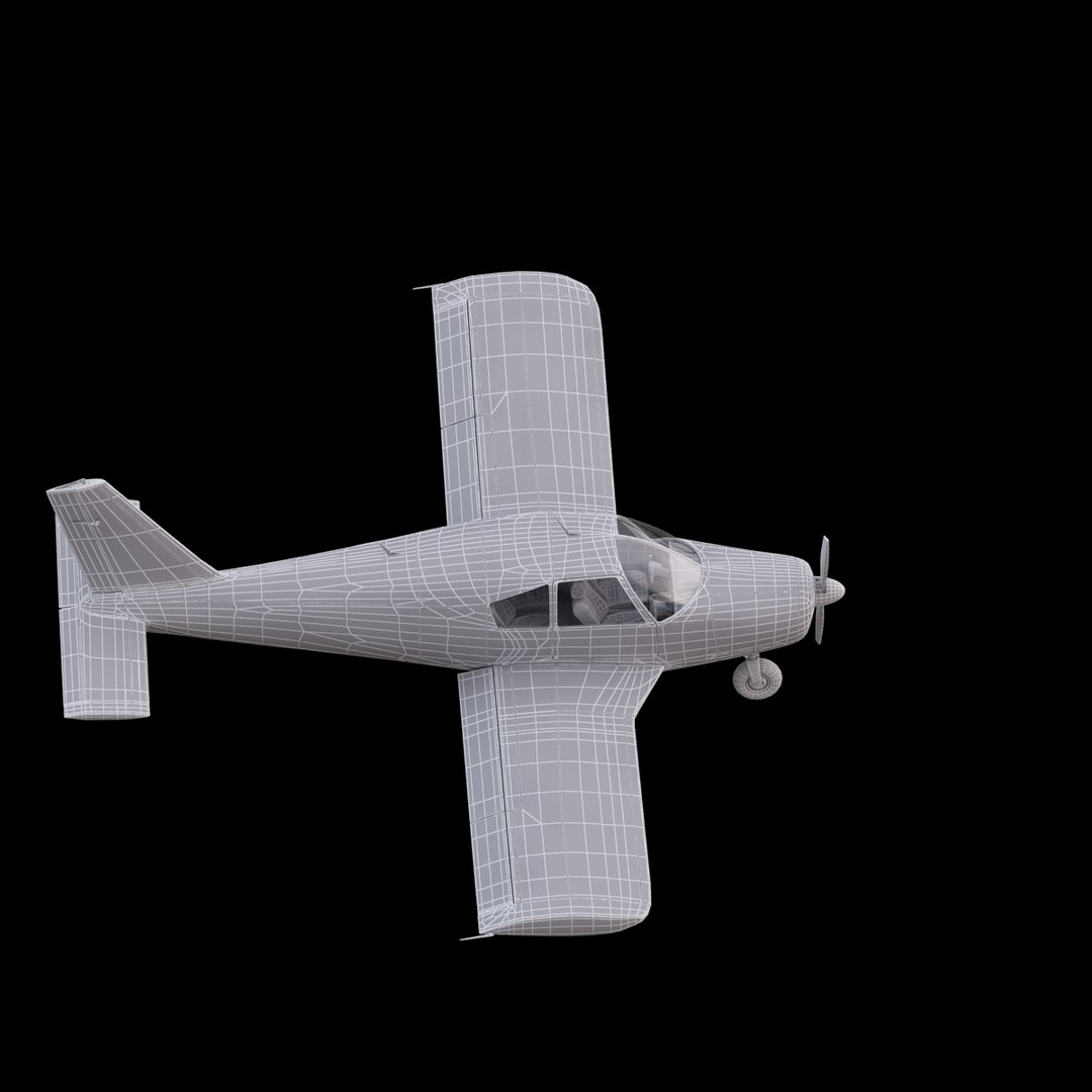 piper cherokee pa-28 plane 3d model