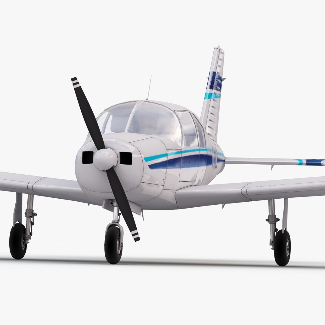 piper cherokee pa-28 plane 3d model