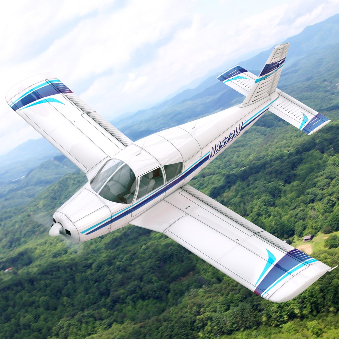 piper cherokee pa-28 plane 3d model