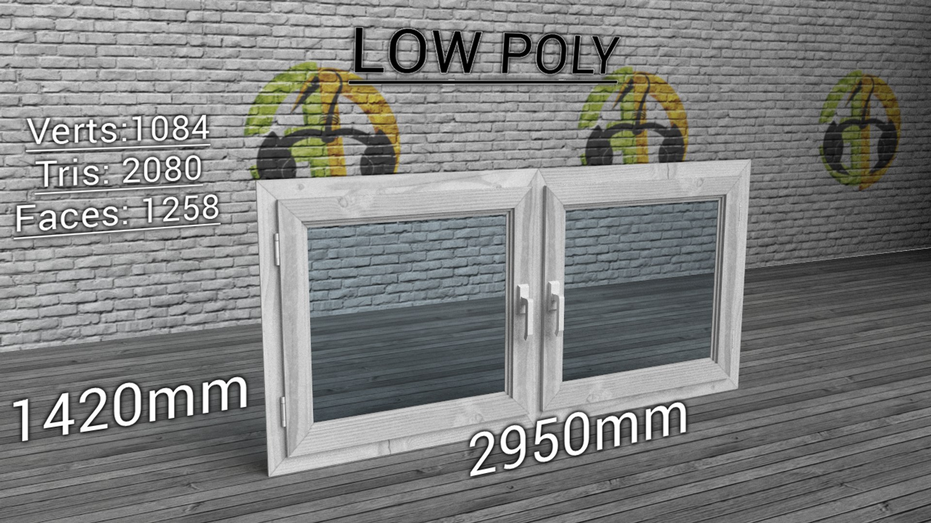 3d model windows polygonal