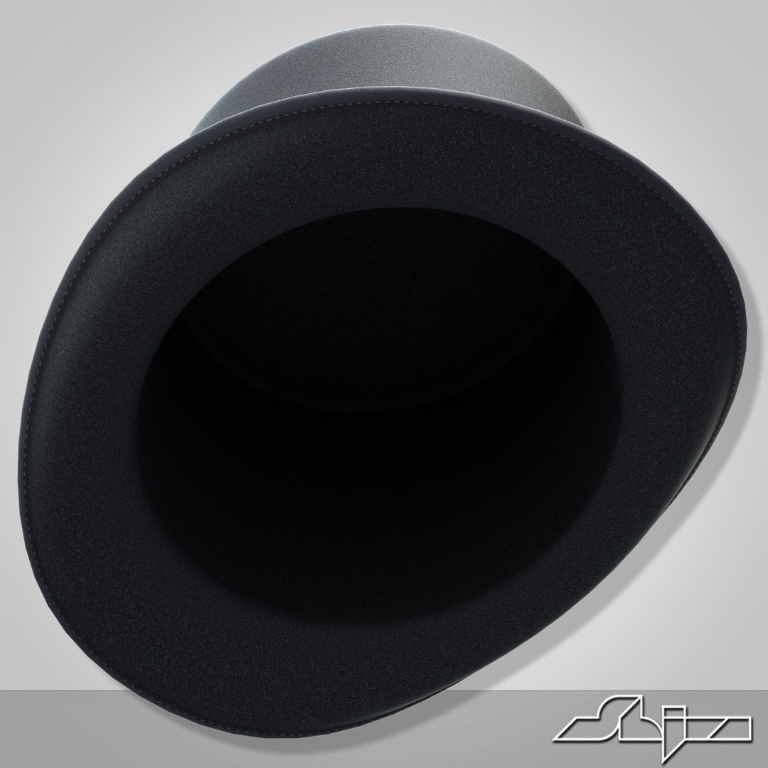 black cylinder hat 3d model
