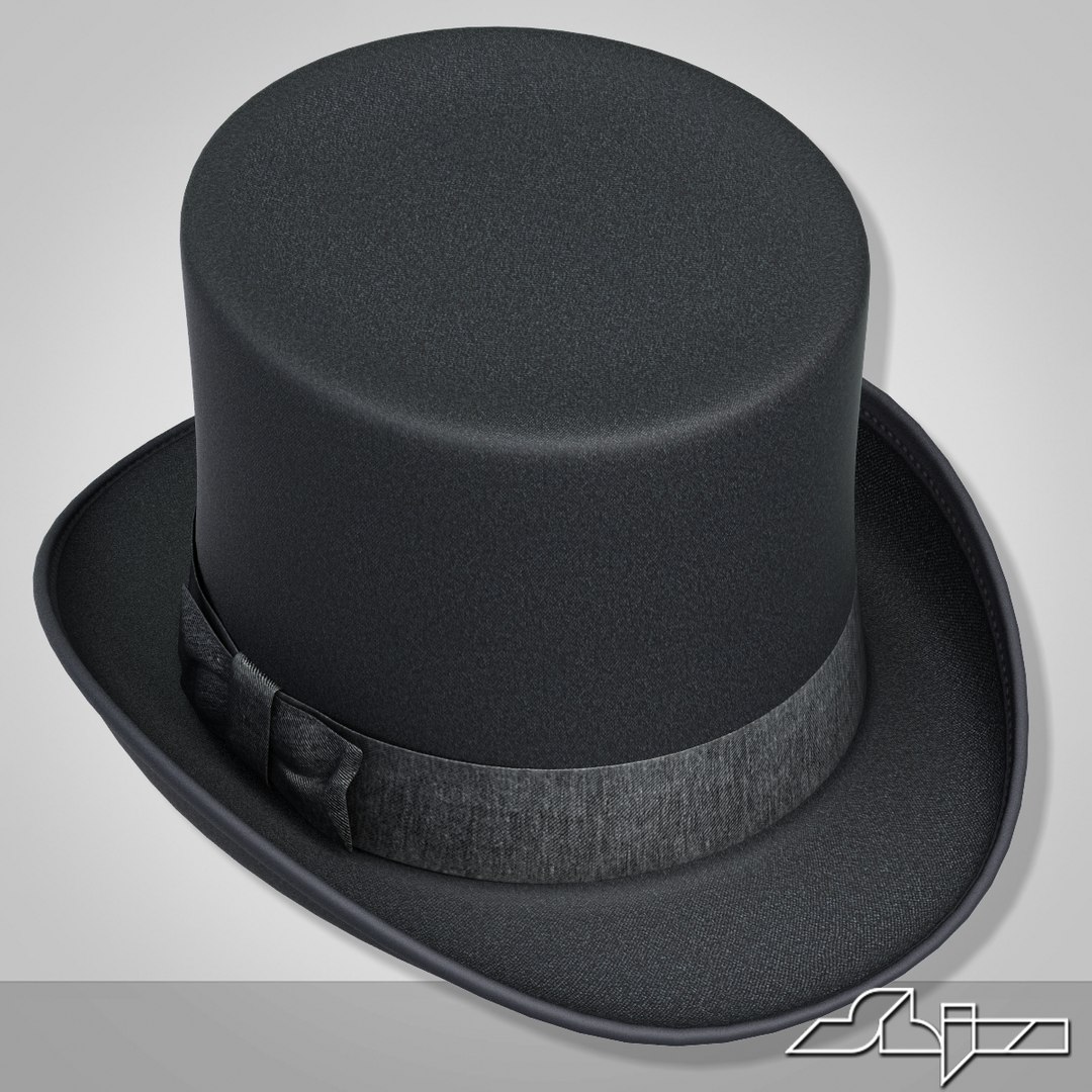 black cylinder hat 3d model
