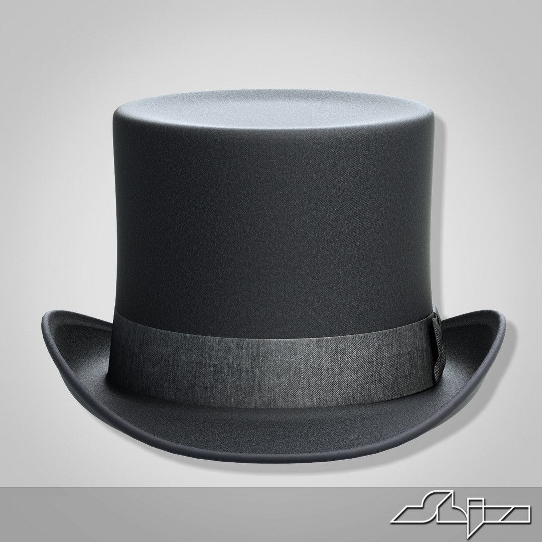 black cylinder hat 3d model