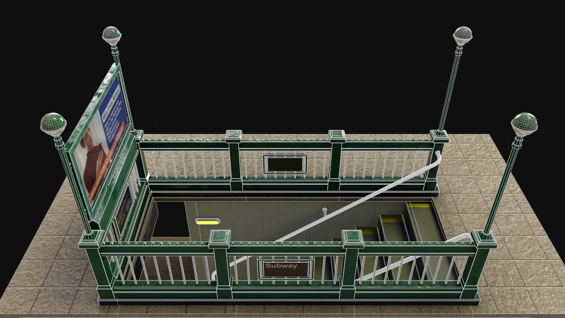 Subway Entrance - Street Props PBR 3D Model - TurboSquid 2001854