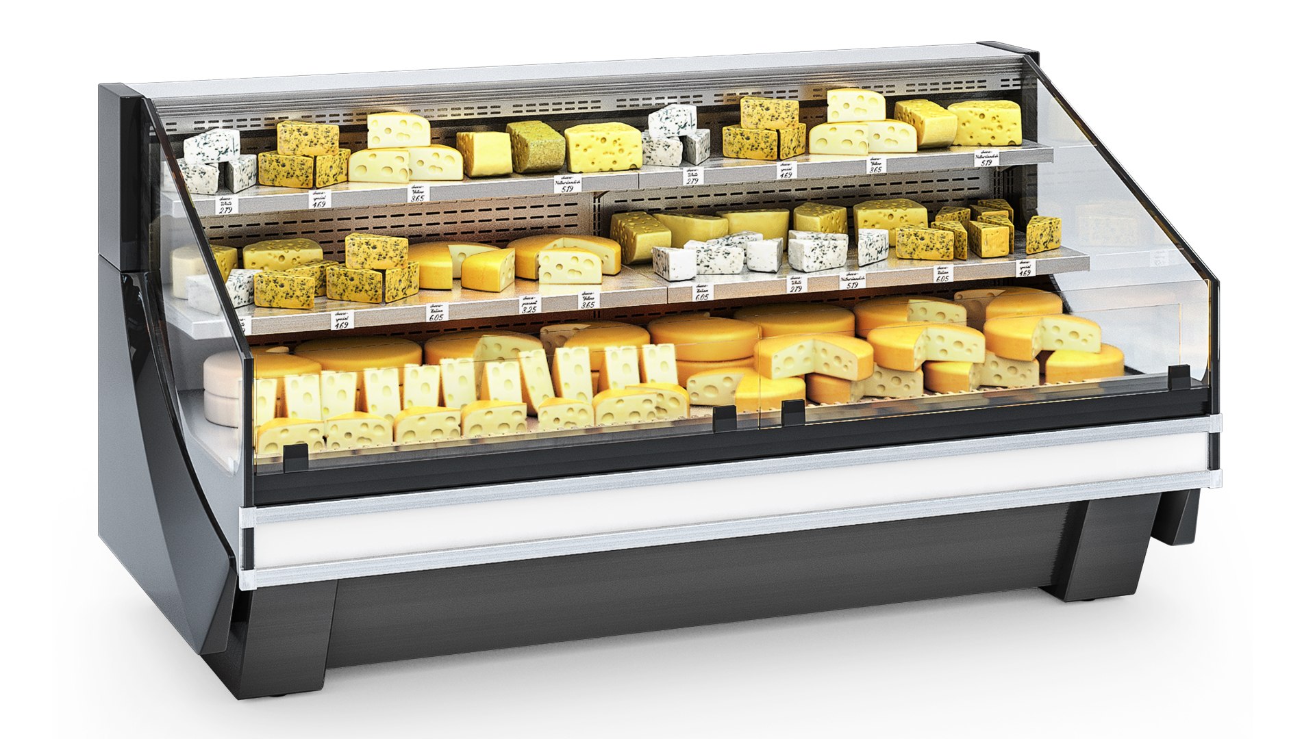 3D Refrigerated Display Case With Cheese Model - TurboSquid 1729558