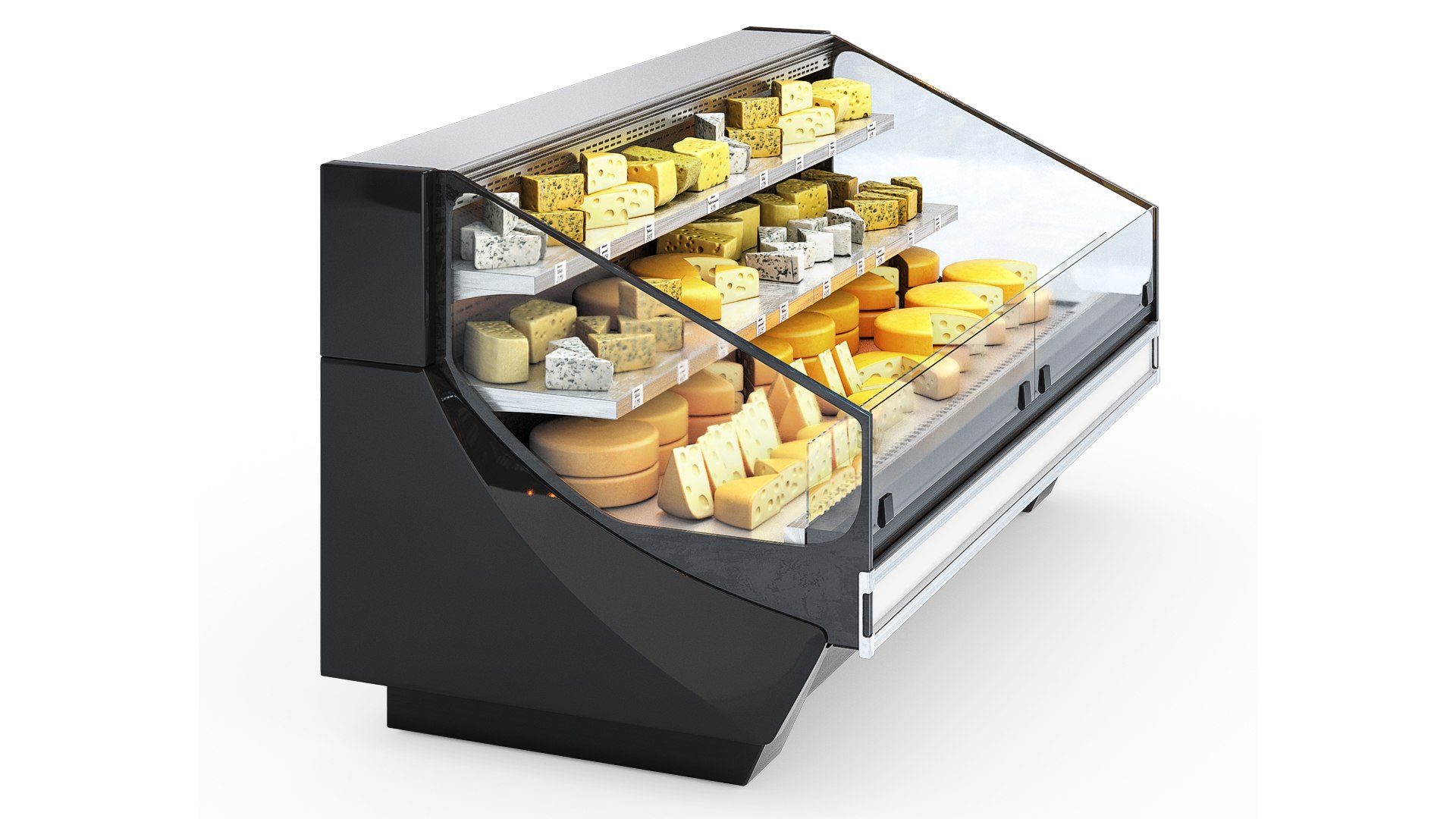 3D Refrigerated Display Case With Cheese Model - TurboSquid 1729558