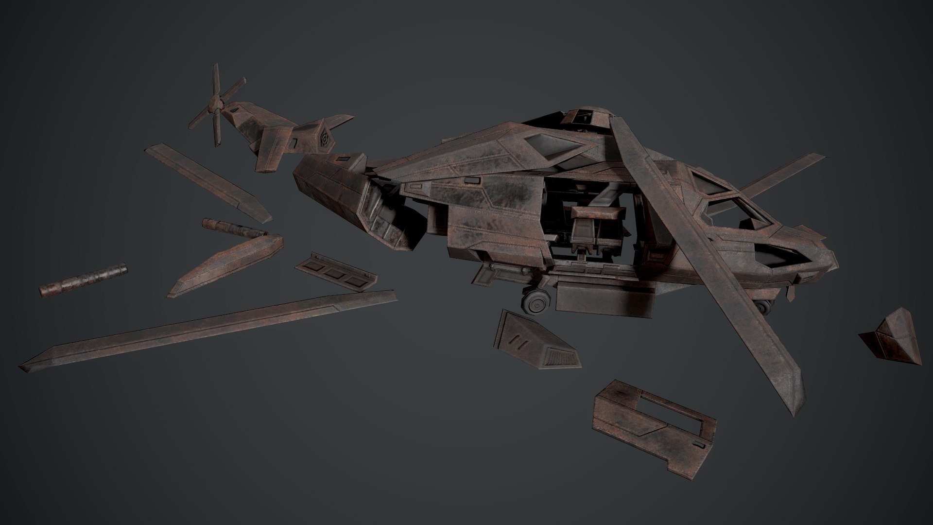 KA-95SH Stealth Helicopter - DAMAGE CAMO 3D Model - TurboSquid 2003932