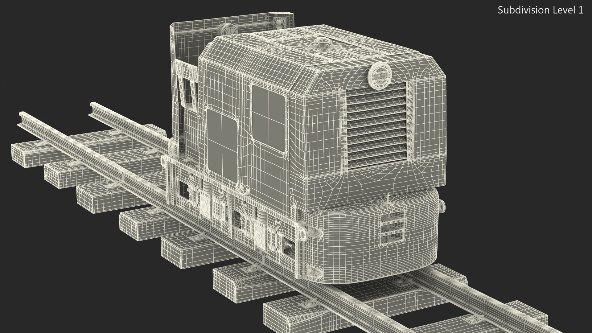3D mining locomotive railway section - TurboSquid 1511205