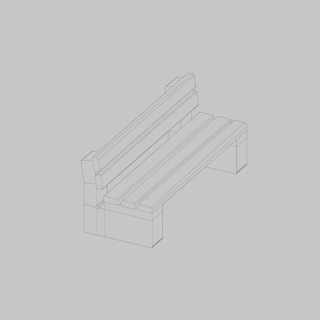 3D Low Poly Park Bench - TurboSquid 1959629