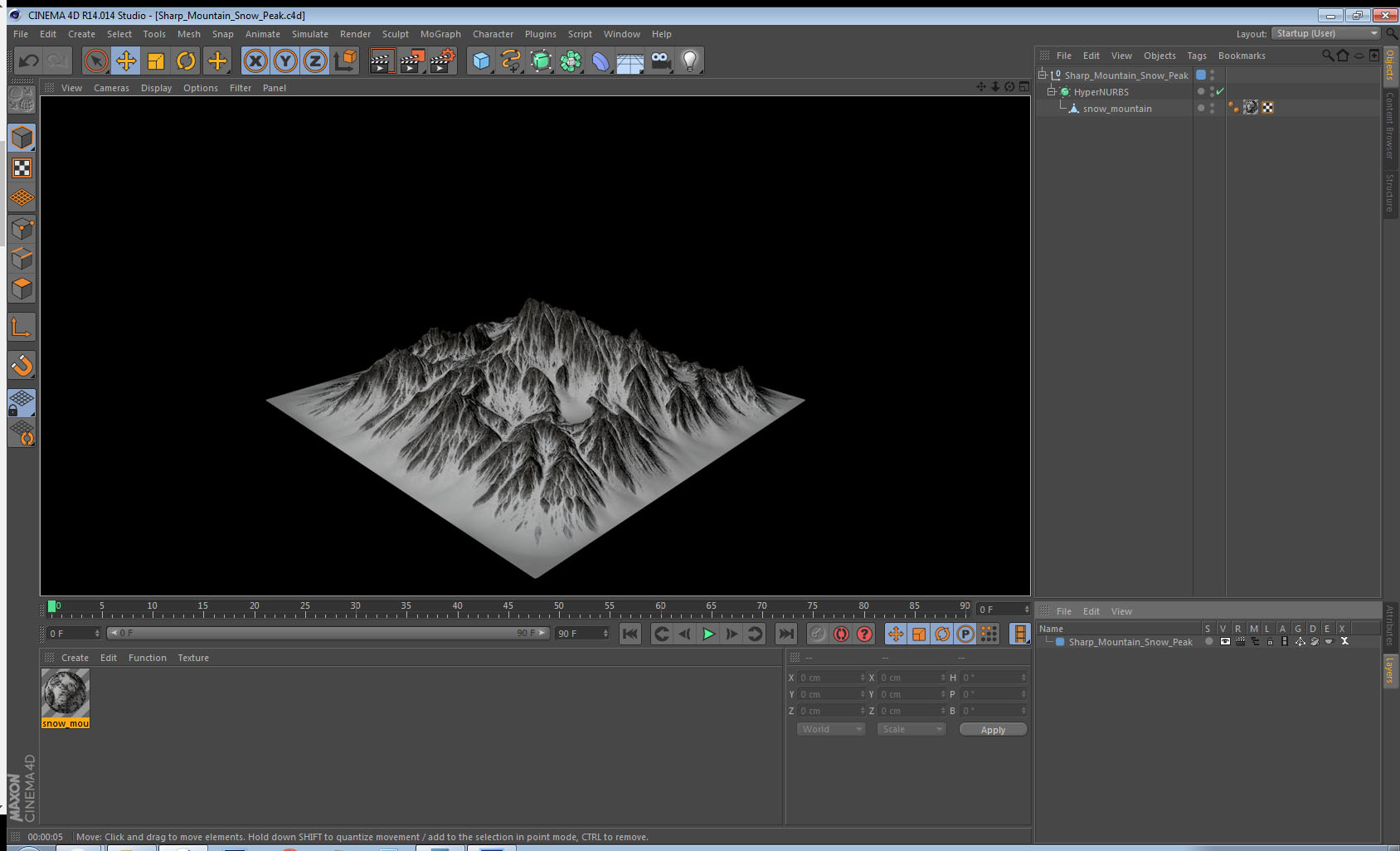 Sharp mountain snow peak model - TurboSquid 1369799