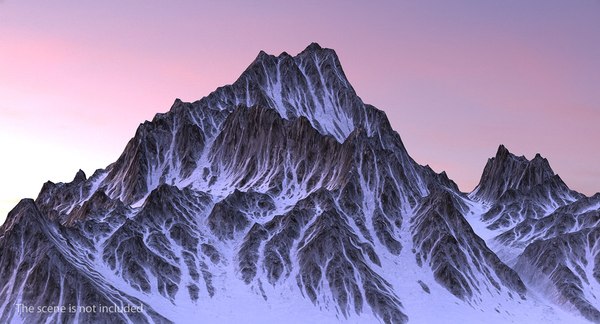 Sharp mountain snow peak model - TurboSquid 1369799