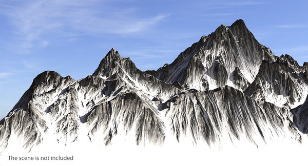Sharp mountain snow peak model - TurboSquid 1369799