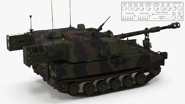 modelo 3d M109 Paladin Howitzer Camuflaje Color Aparejado - TurboSquid ...