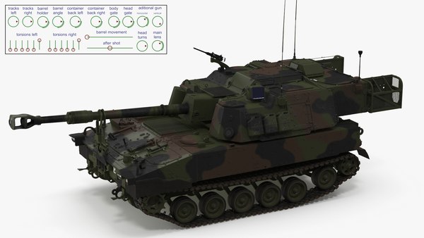 modelo 3d M109 Paladin Howitzer Camuflaje Color Aparejado - TurboSquid ...