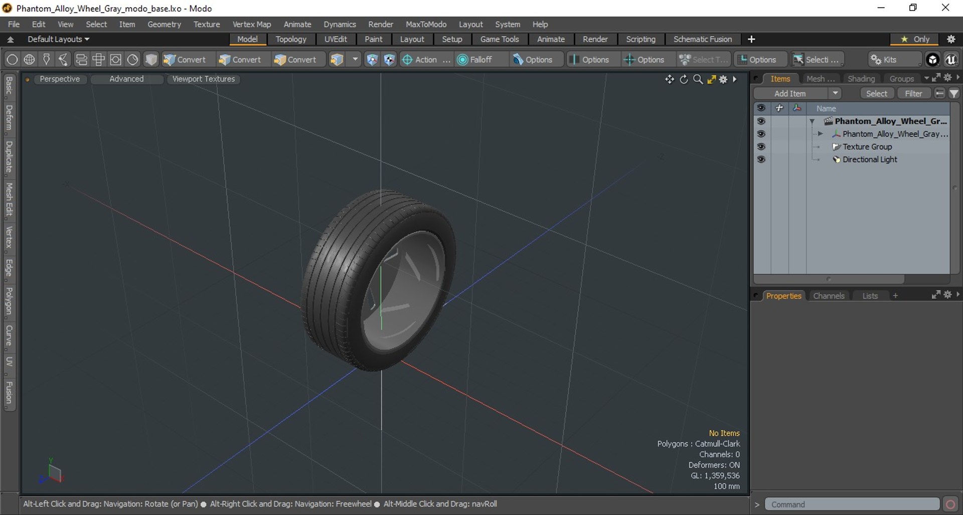 3D Model Phantom Alloy Wheel Gray - TurboSquid 2315147