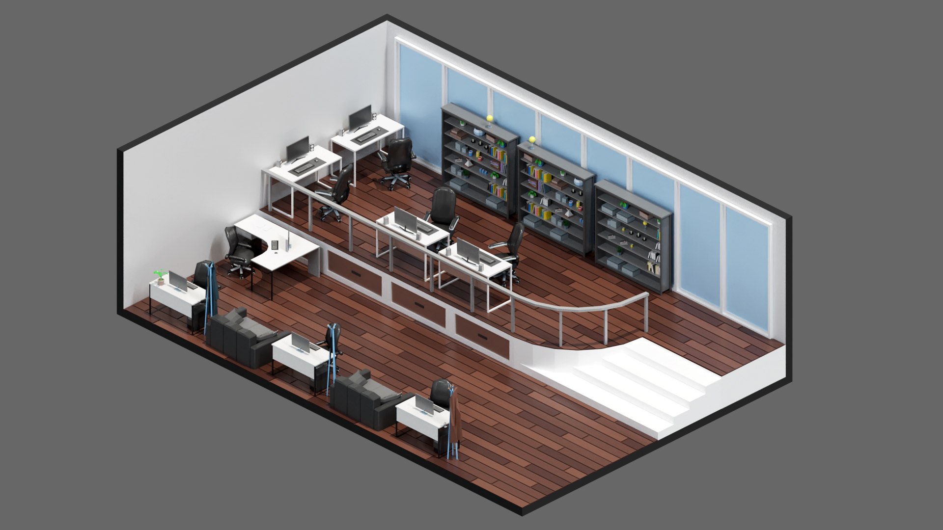 3D model low poly interior 13 Office - TurboSquid 1828266