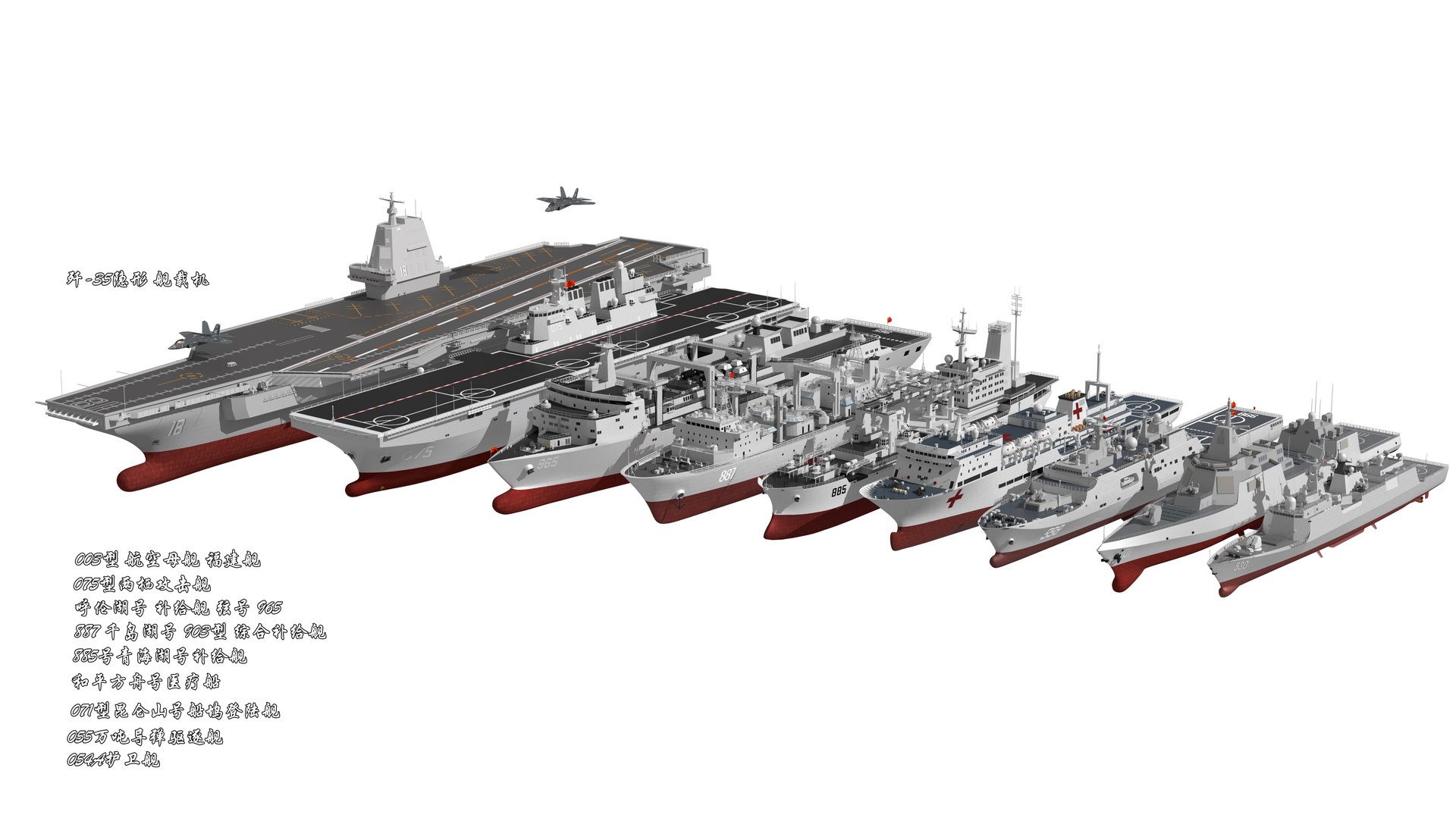 Chinese Navy 003 Aircraft Carrier Fujian New Formation 3D Model - TurboSquid 2287031