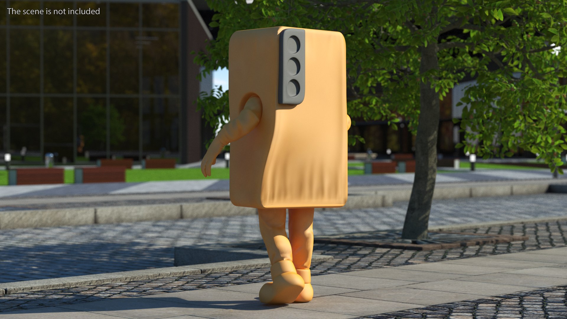 Orange Cell Phone Mascot Walking 3D - TurboSquid 2059218