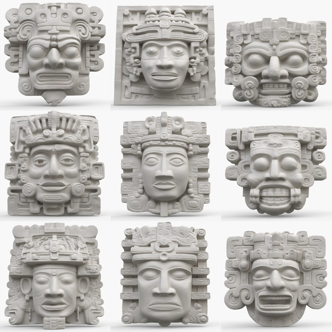 3D Collection 10 Mayan Sculptures - TurboSquid 2213345