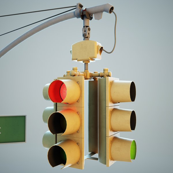 new york traffic lights 3d max
